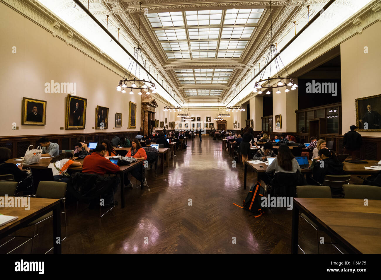 new York, USA - Circa March 2016 - inside the new york public library ...