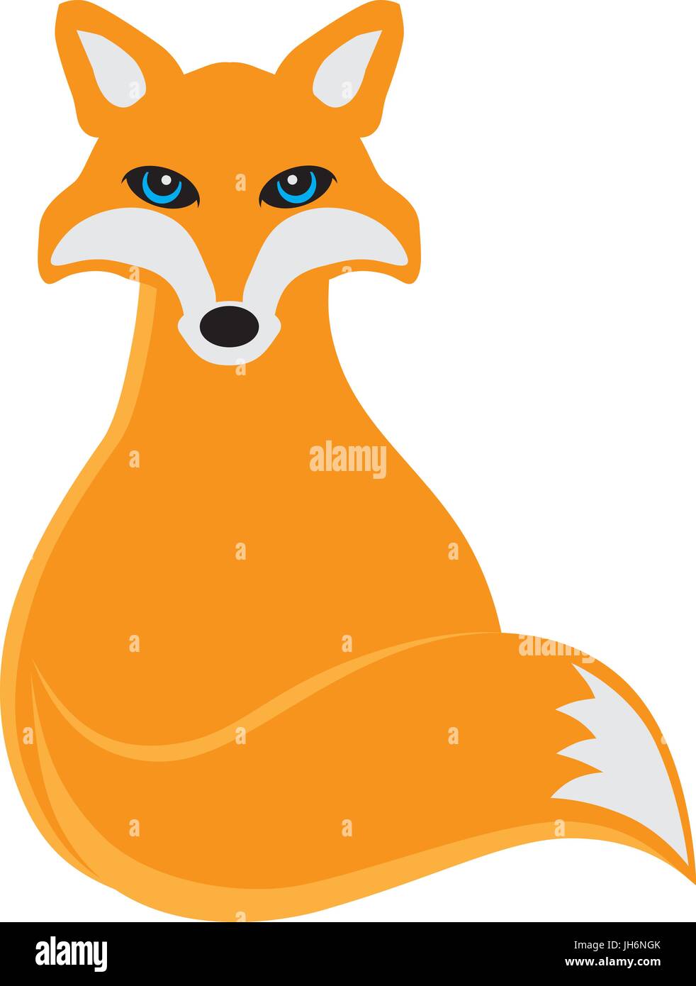 Fox Sitting Color Illustration Stock Vector Image & Art - Alamy