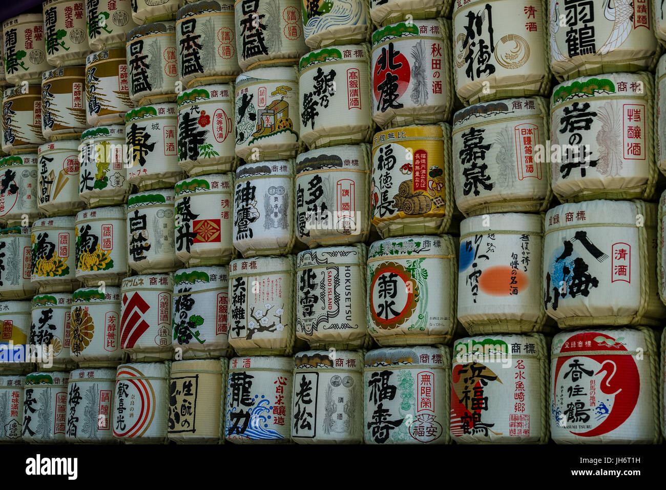 sake barrels in tokyo Stock Photo - Alamy
