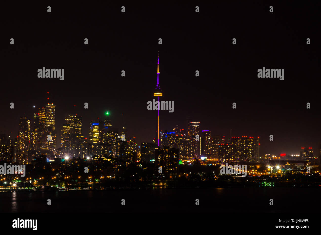 Lights of Toronto buildings at night time Stock Photo - Alamy