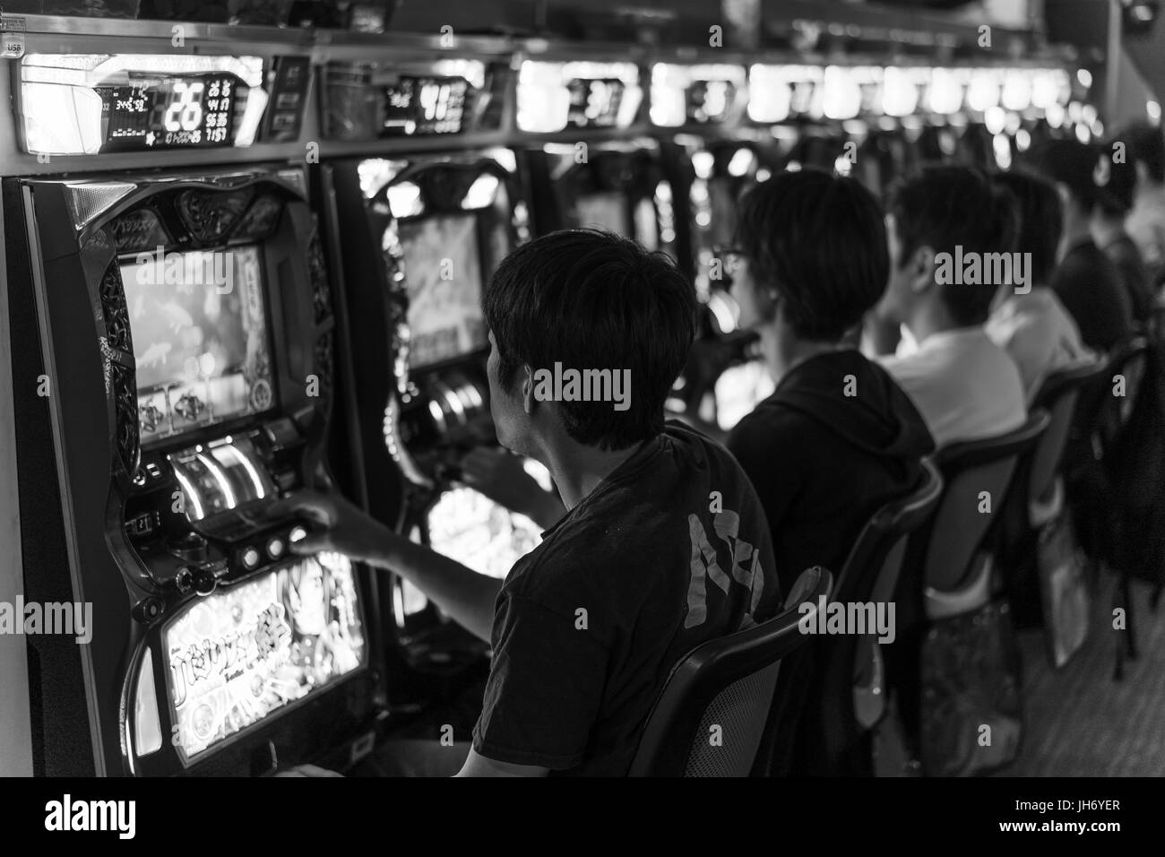 Pachinko machine Black and White Stock Photos & Images - Alamy