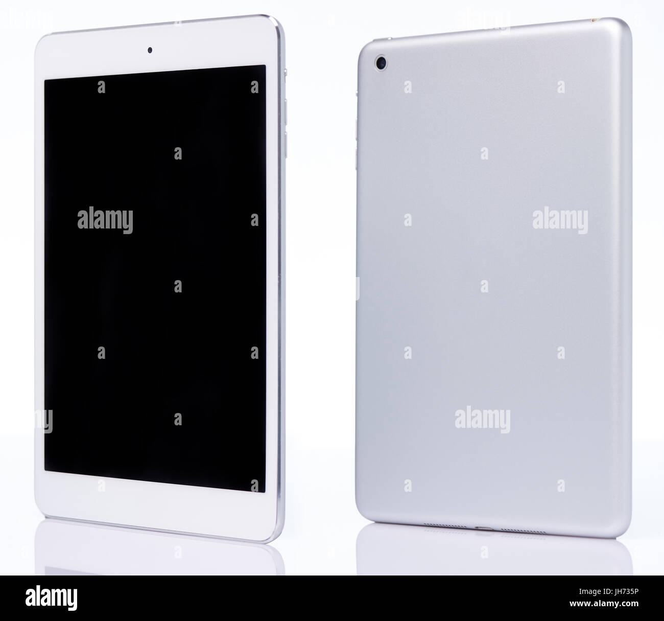 Perspective view of white tablet isolated. Isometric view of modern ...