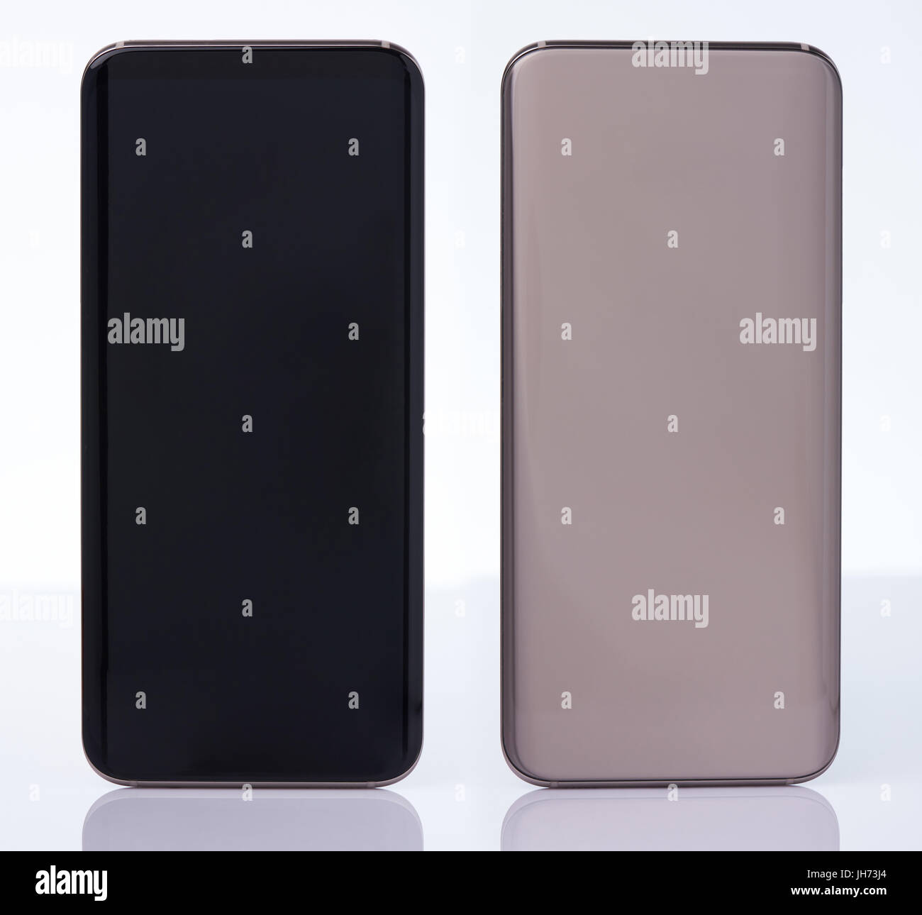 Generic modern smartphone with round edge isolated on white background ...