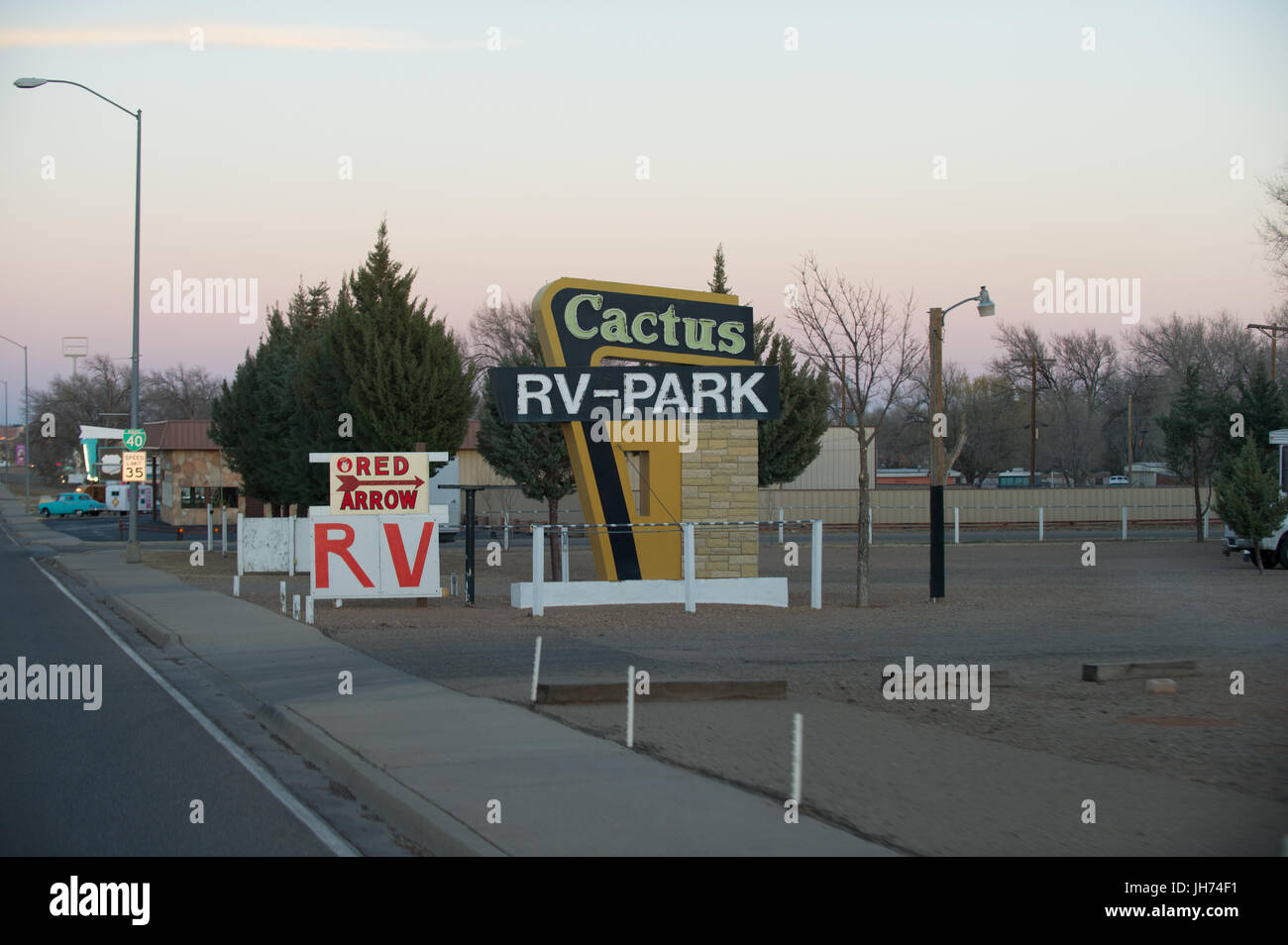 Route 66 scene in Tucumcari, New Mexico on old Route 66 highway Stock ...