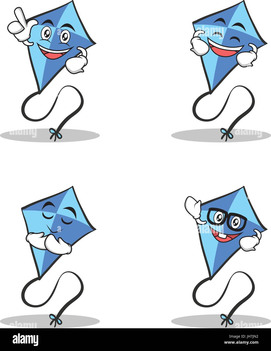 Set of blue kite character cartoon Stock Vector Image & Art - Alamy