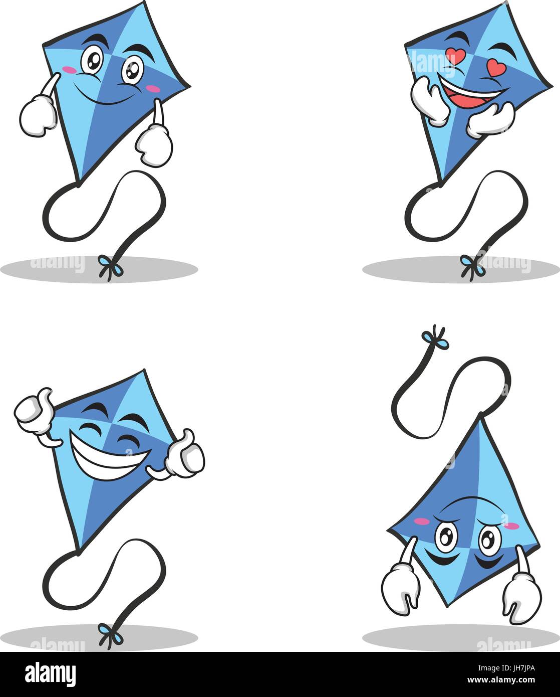 Collection set blue kite character cartoon Stock Vector Image & Art - Alamy