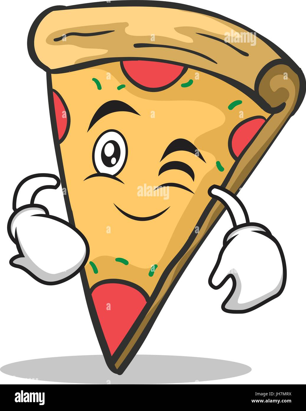 Wink face pizza character cartoon Stock Vector Image & Art - Alamy