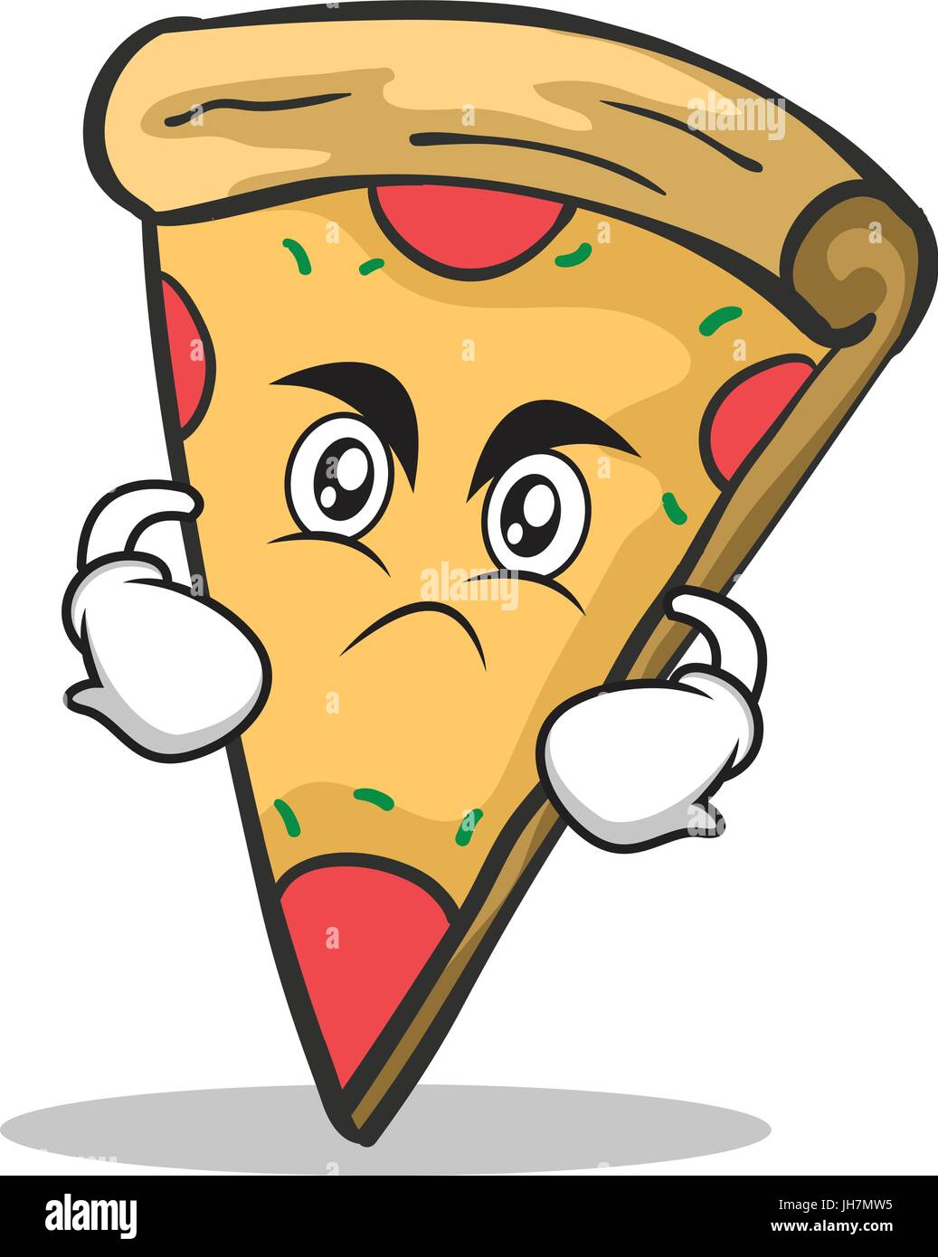 Angry face pizza character cartoon Stock Vector Image & Art - Alamy