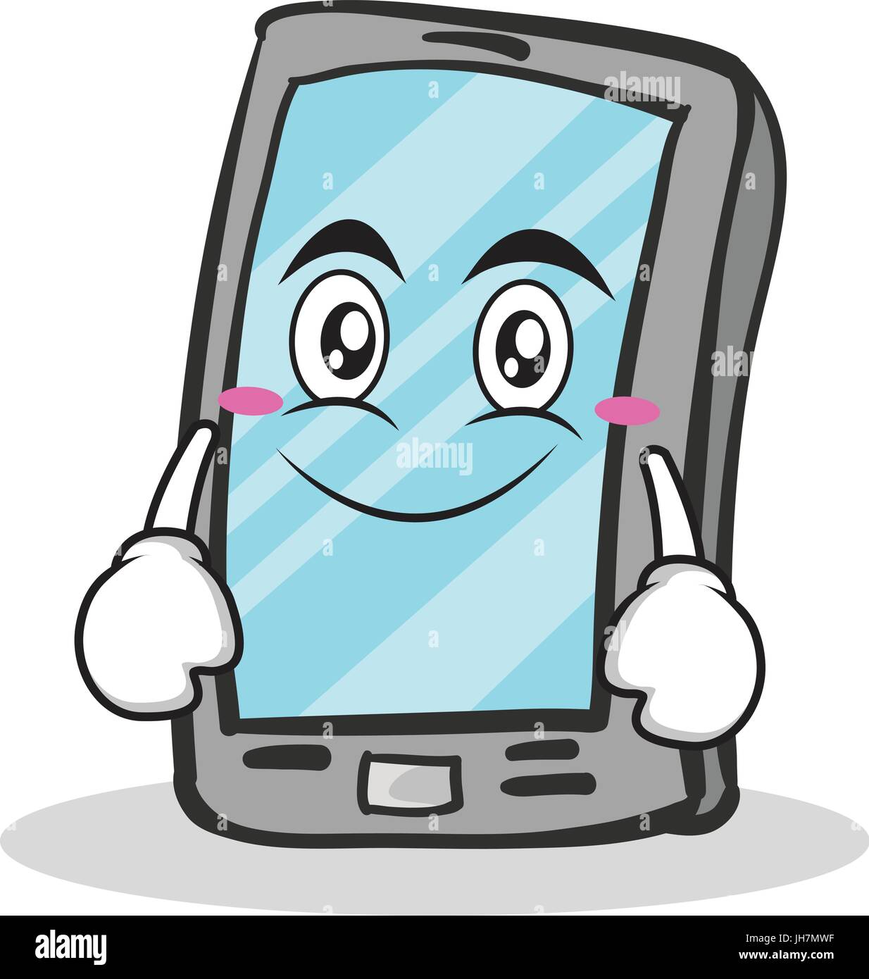 Smile face smartphone cartoon character Stock Vector Image & Art - Alamy