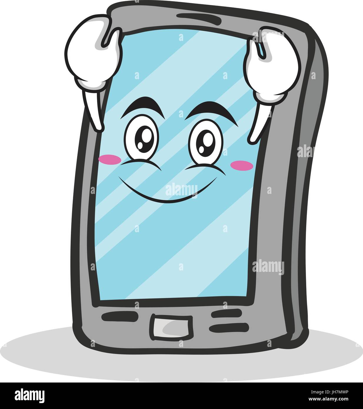 Upside down smartphone cartoon character Stock Vector Image & Art - Alamy