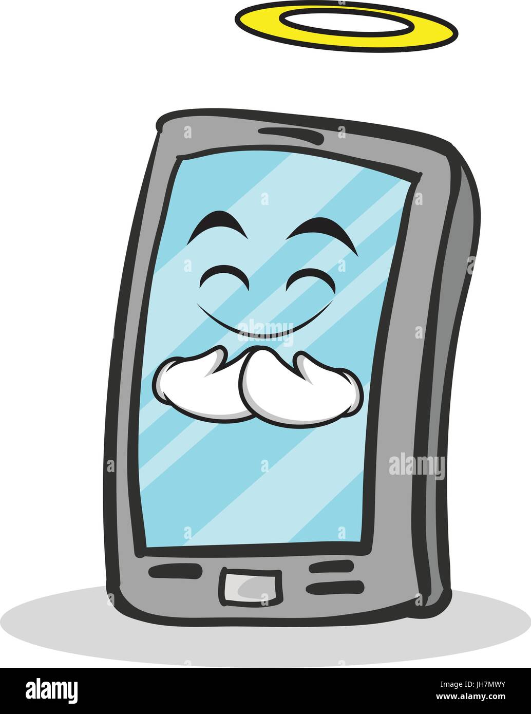 Innocent face smartphone cartoon character Stock Vector Image & Art - Alamy