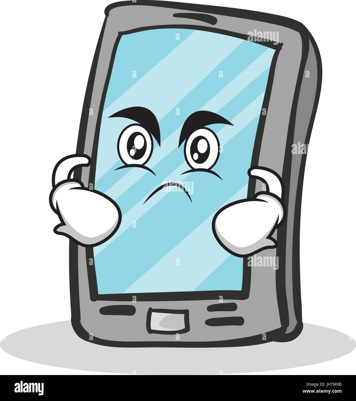 Angry face smartphone cartoon character Stock Vector Image & Art - Alamy