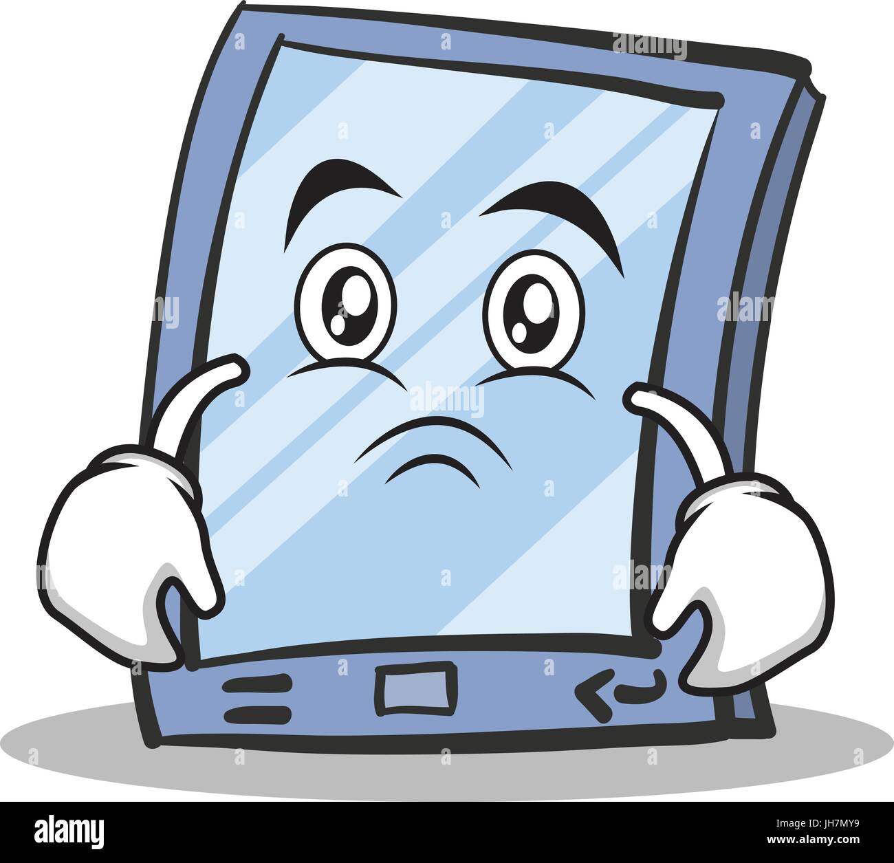 Sad face tablet character cartoon style Stock Vector Image & Art - Alamy