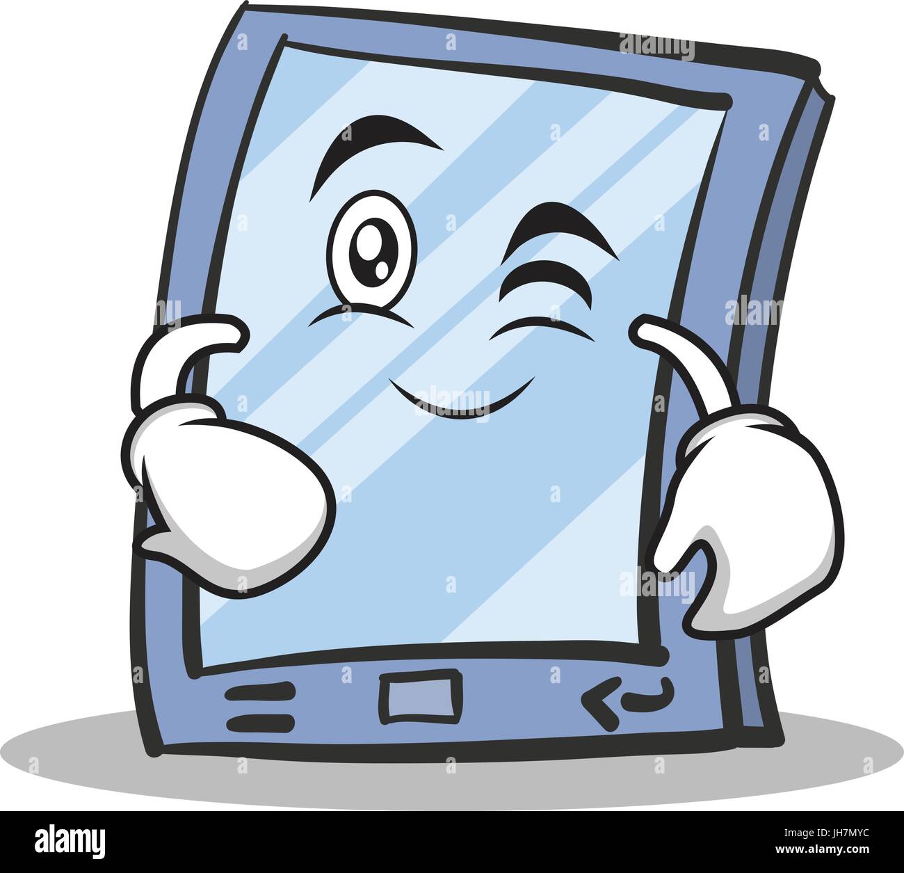 Wink face tablet character cartoon style Stock Vector Image & Art - Alamy