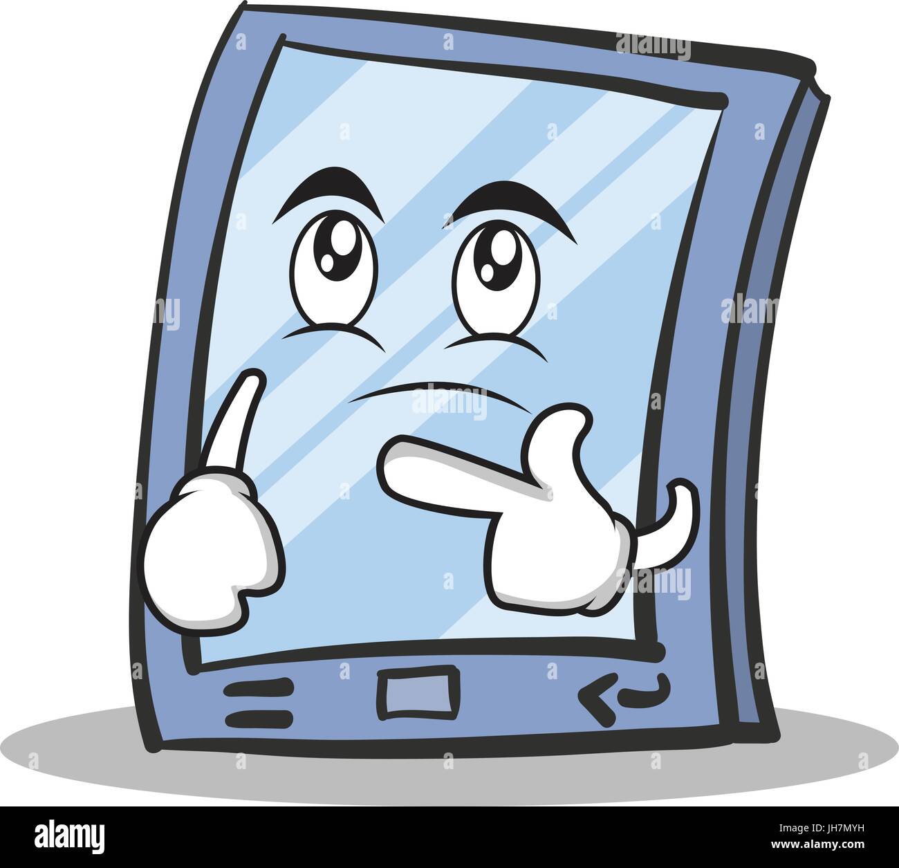 Thinking tablet character cartoon style Stock Vector Image & Art - Alamy