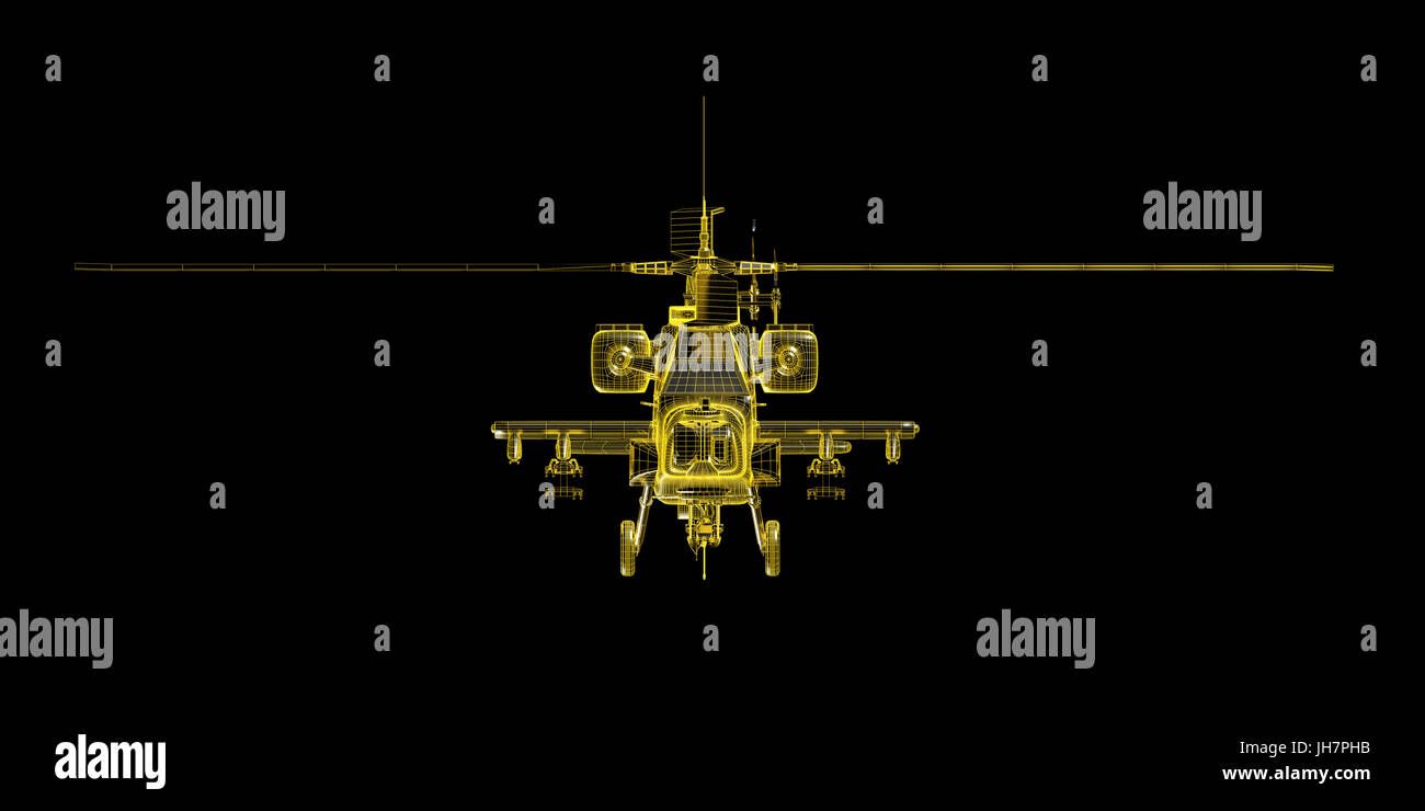 X-ray wire frame render of game helicopter Stock Photo - Alamy