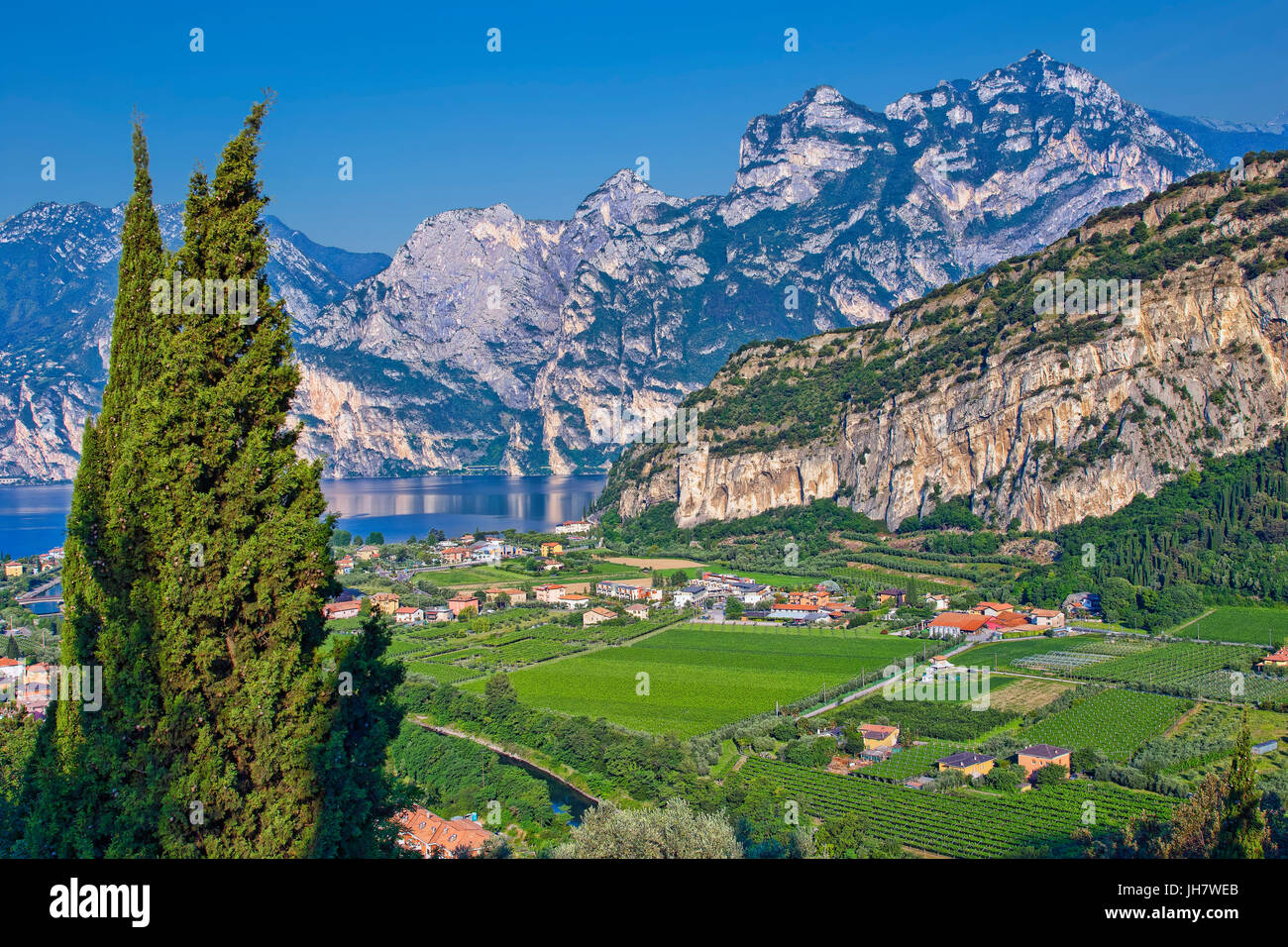 Panoramic View of Lake Garda Stock Photo - Alamy