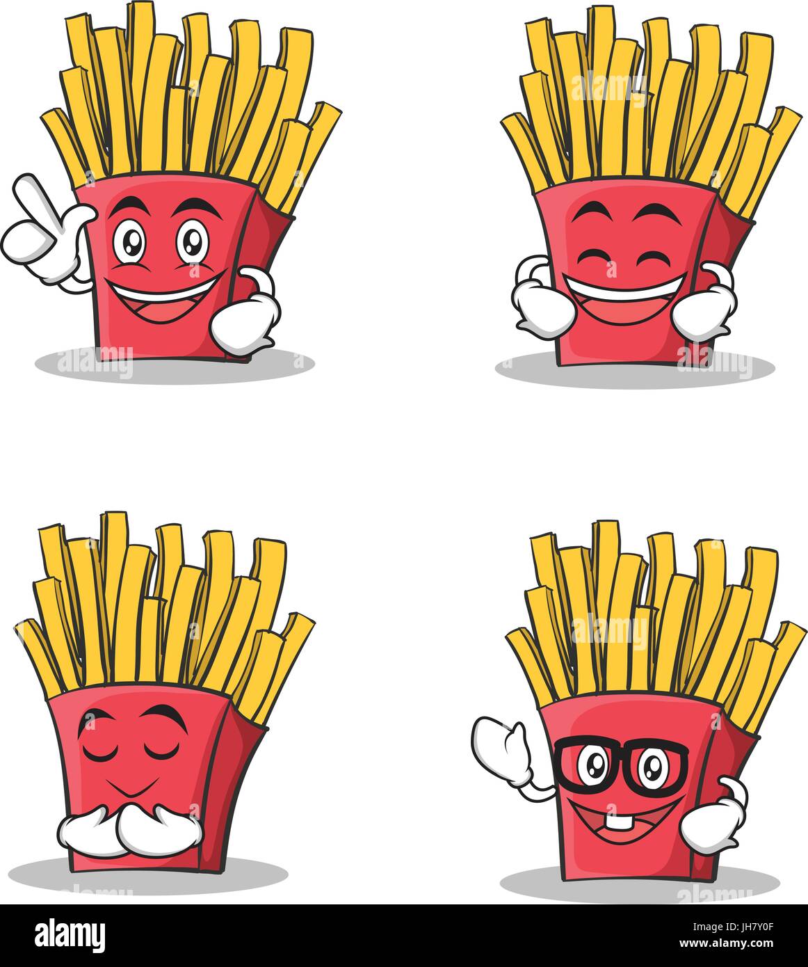 Set of french fries cartoon character Stock Vector Image & Art - Alamy