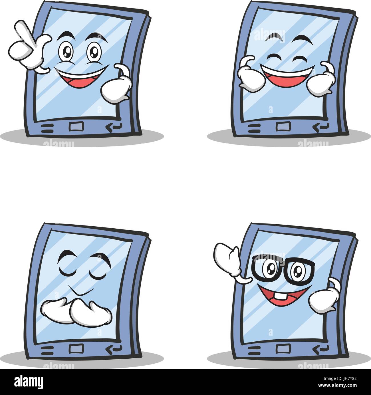 Tablet character cute icon hi-res stock photography and images - Alamy