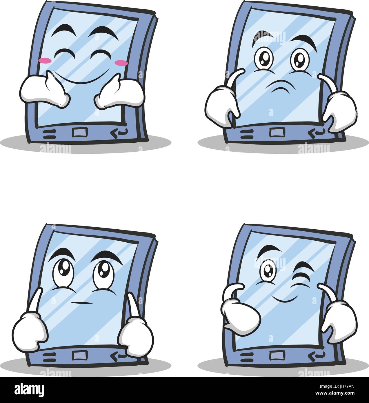 Collection stock tablet character cartoon style set Stock Vector Image ...