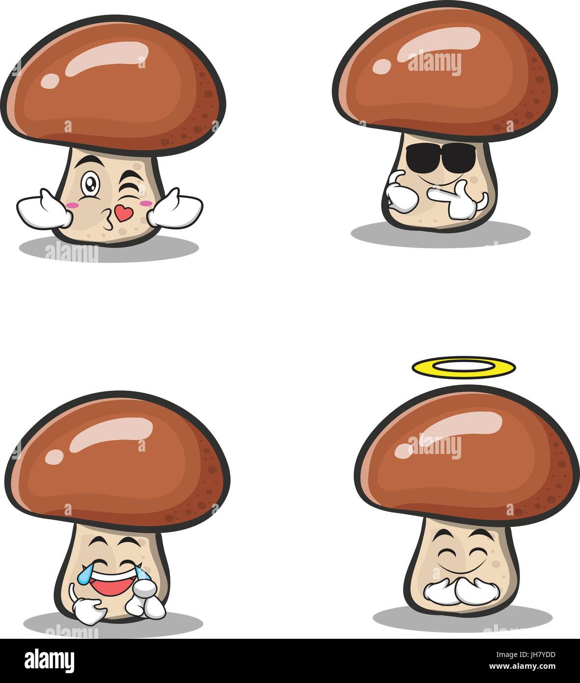 Collection set of mushroom character cartoon Stock Vector Image & Art ...