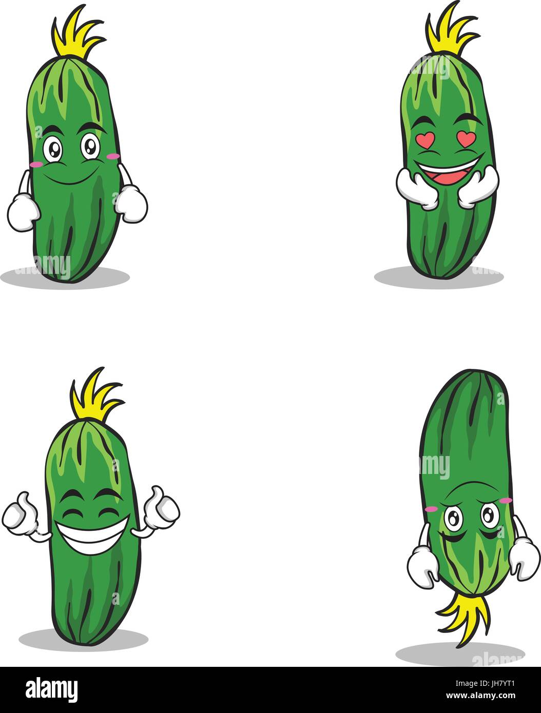 Collection set of cucumber character cartoon Stock Vector Image & Art ...