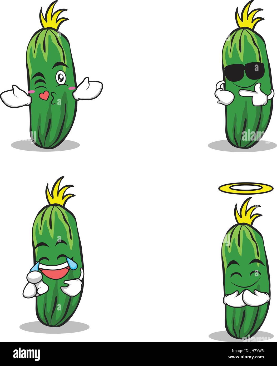cucumber character cartoon collection set Stock Vector Image & Art - Alamy