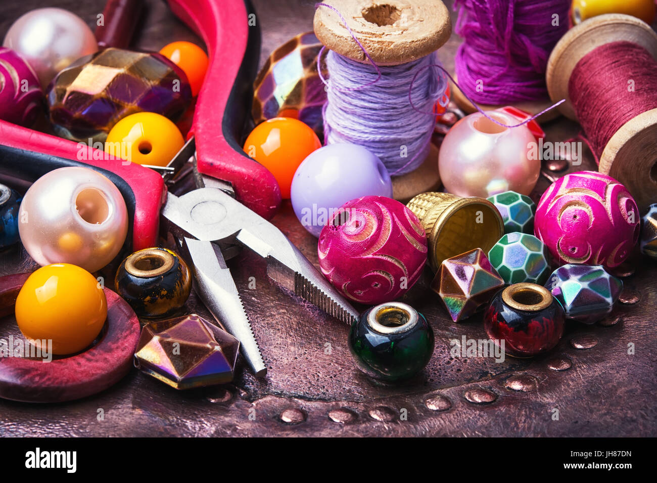 Girl hobby making bracelet hi-res stock photography and images - Alamy