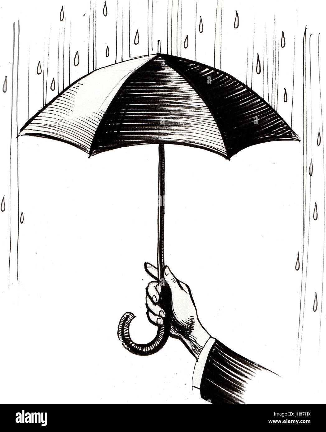 Hand holding umbrella Stock Photo - Alamy