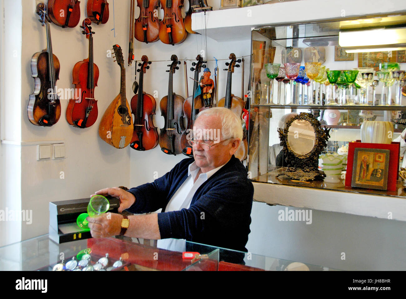 Musical Instruments and bric-a-brac , Prague, Czech Republic Stock ...