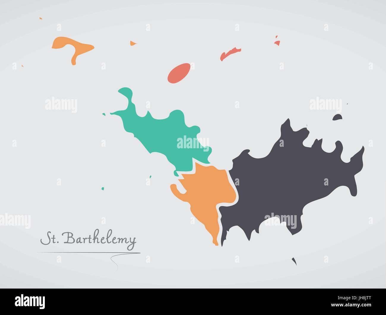 St barthelemy map hi-res stock photography and images - Alamy