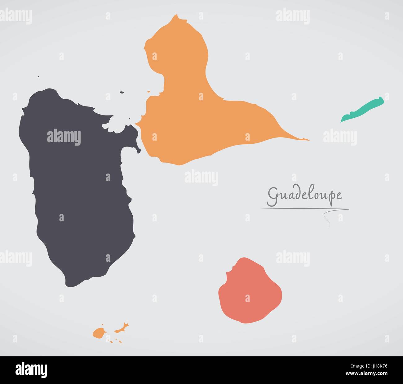 Guadeloupe map hi-res stock photography and images - Alamy