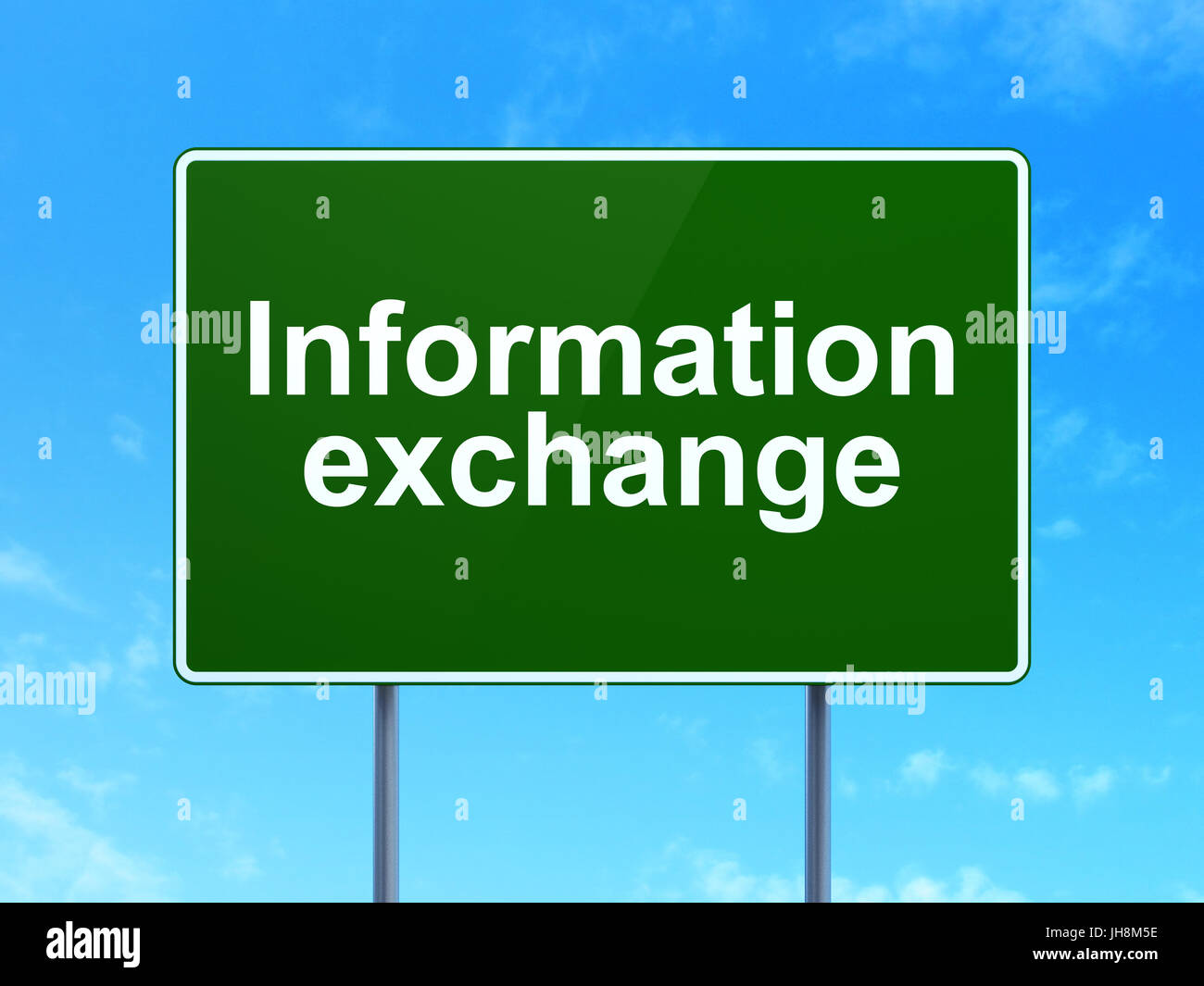 Data concept: Information Exchange on road sign background Stock Photo ...