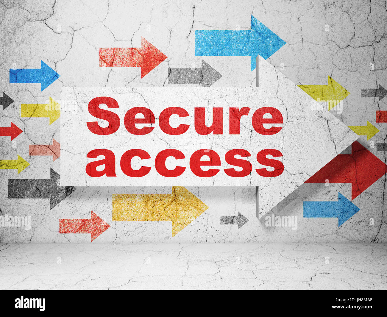 Safety concept: arrow with Secure Access on grunge wall background ...