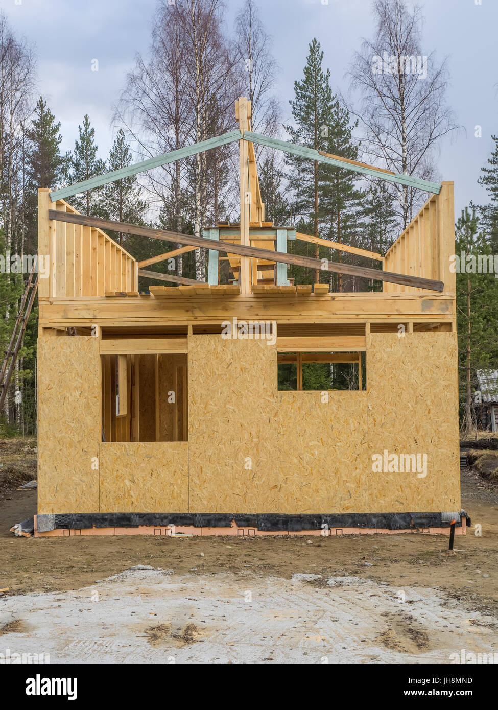 Construction of a frame house Stock Photo - Alamy