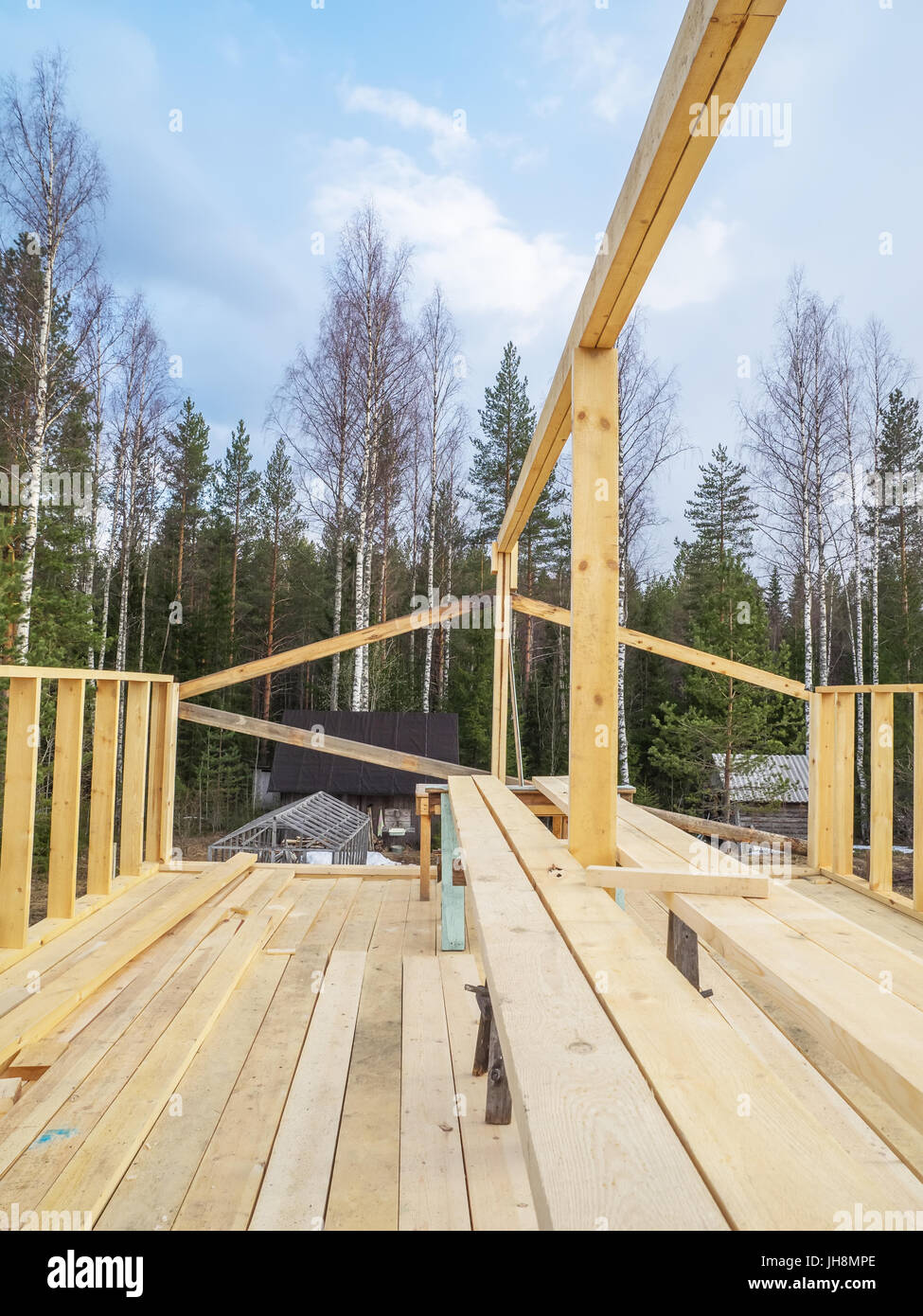 Construction of a frame house Stock Photo - Alamy