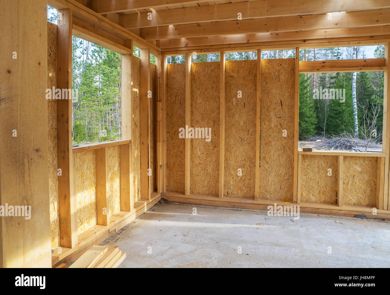 Construction of a frame house Stock Photo - Alamy
