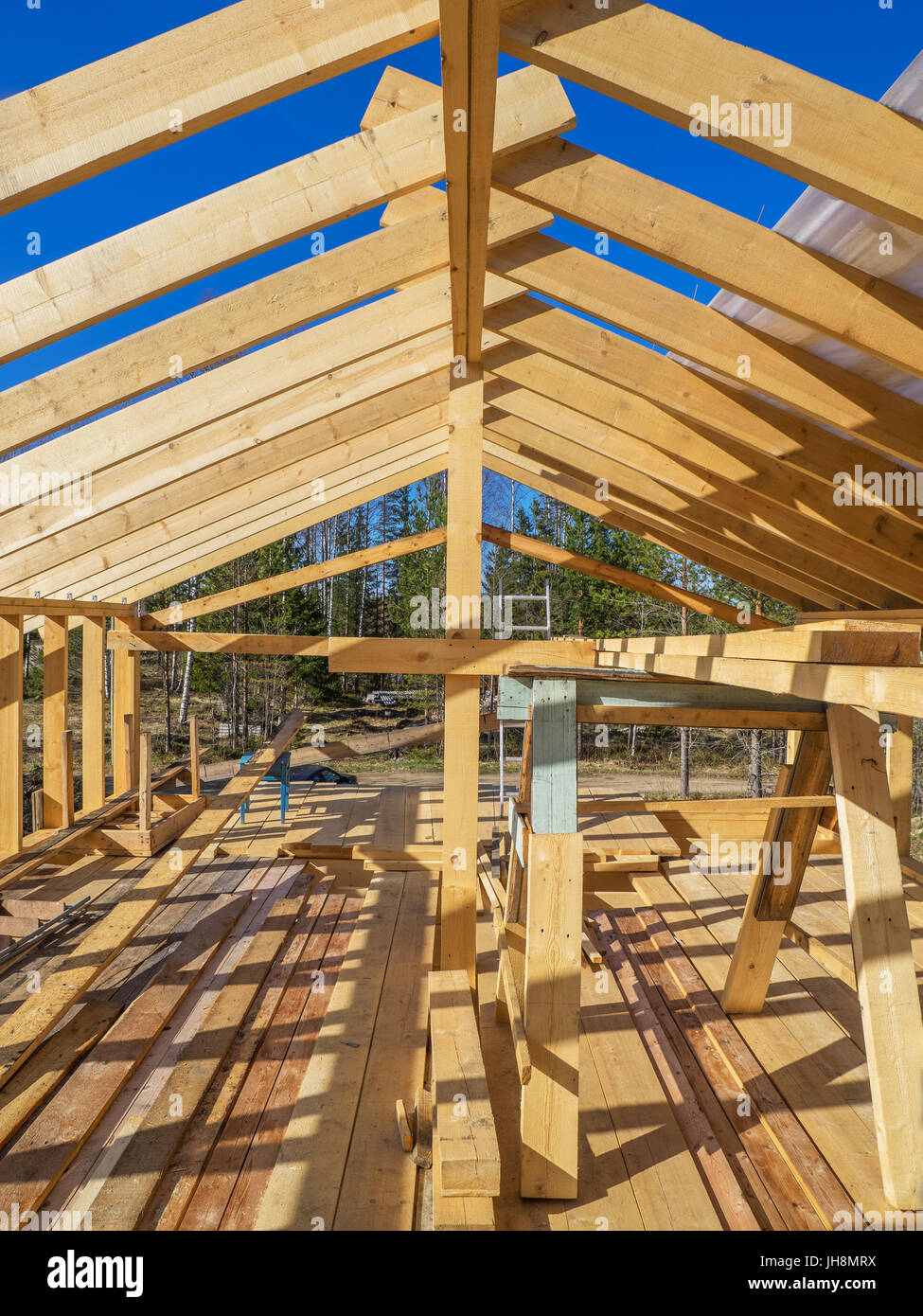 Construction of a frame house Stock Photo - Alamy
