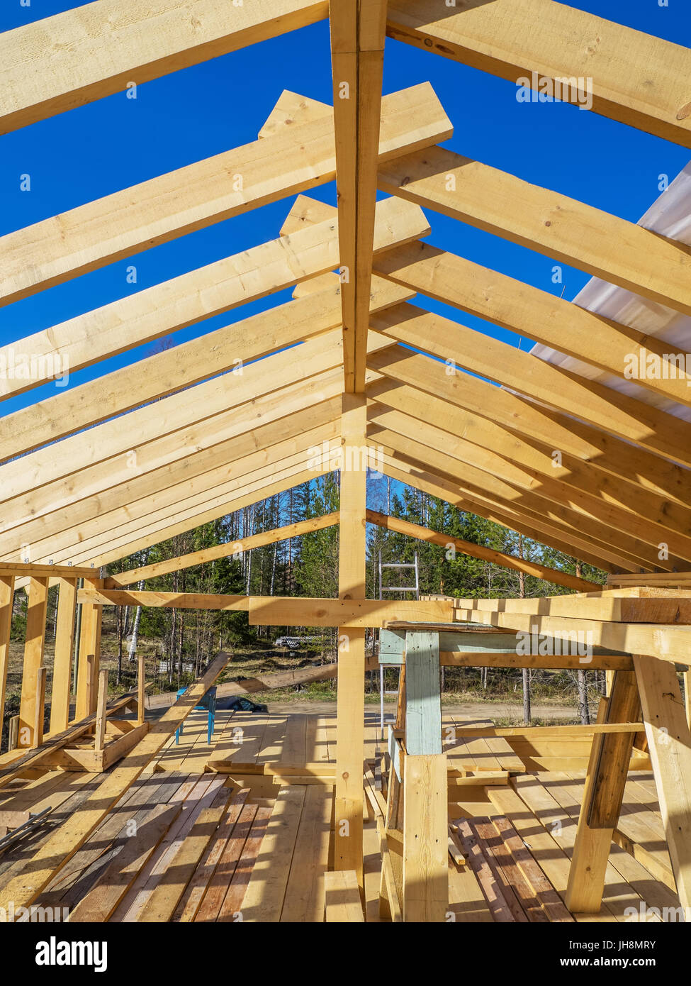 Construction of a frame house Stock Photo - Alamy