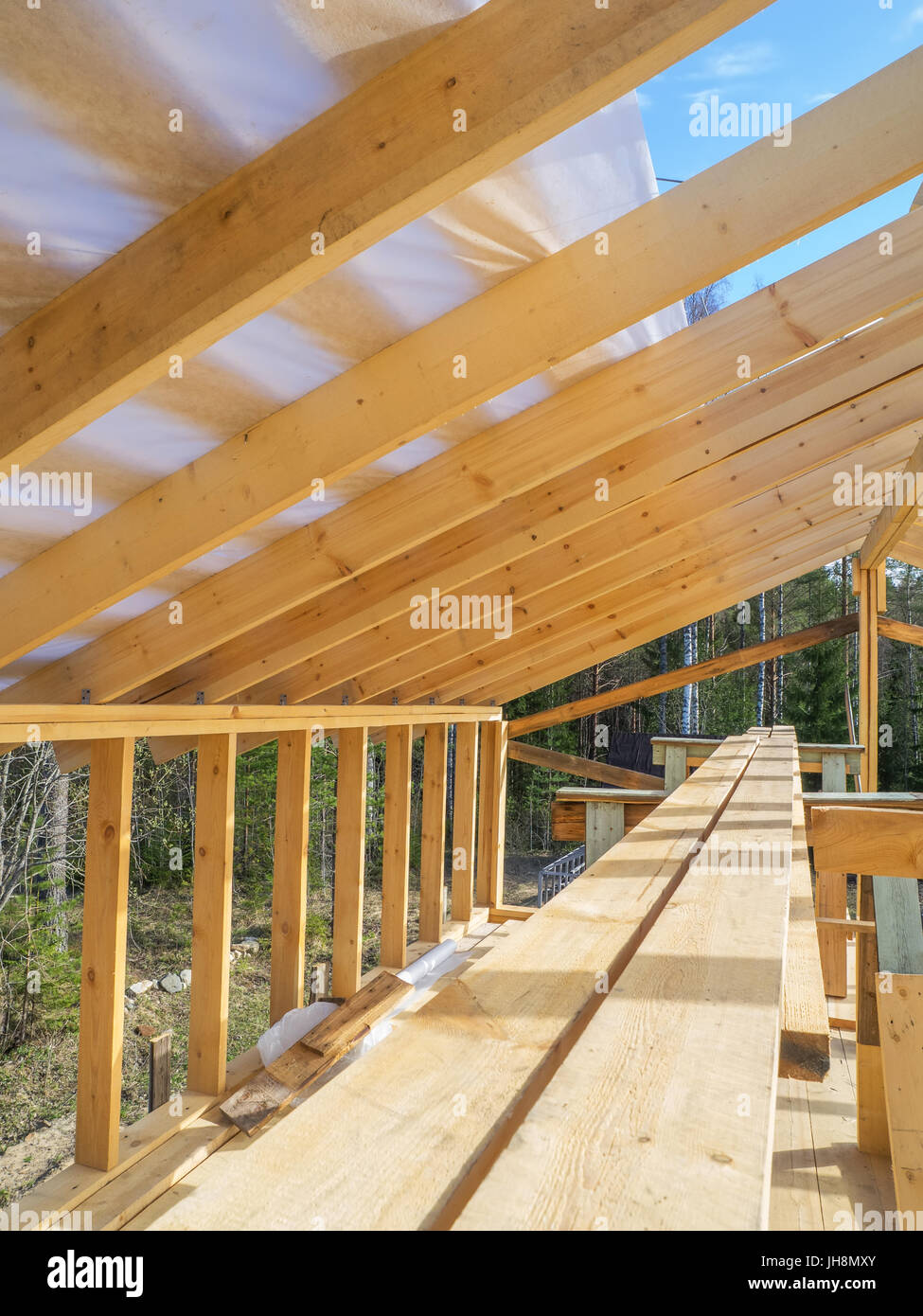 Construction of a frame house Stock Photo - Alamy