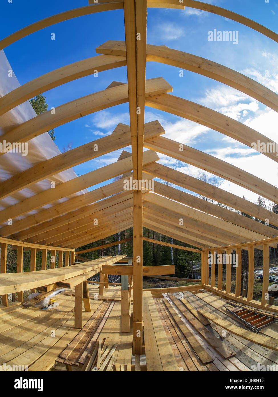 Construction of a frame house Stock Photo - Alamy
