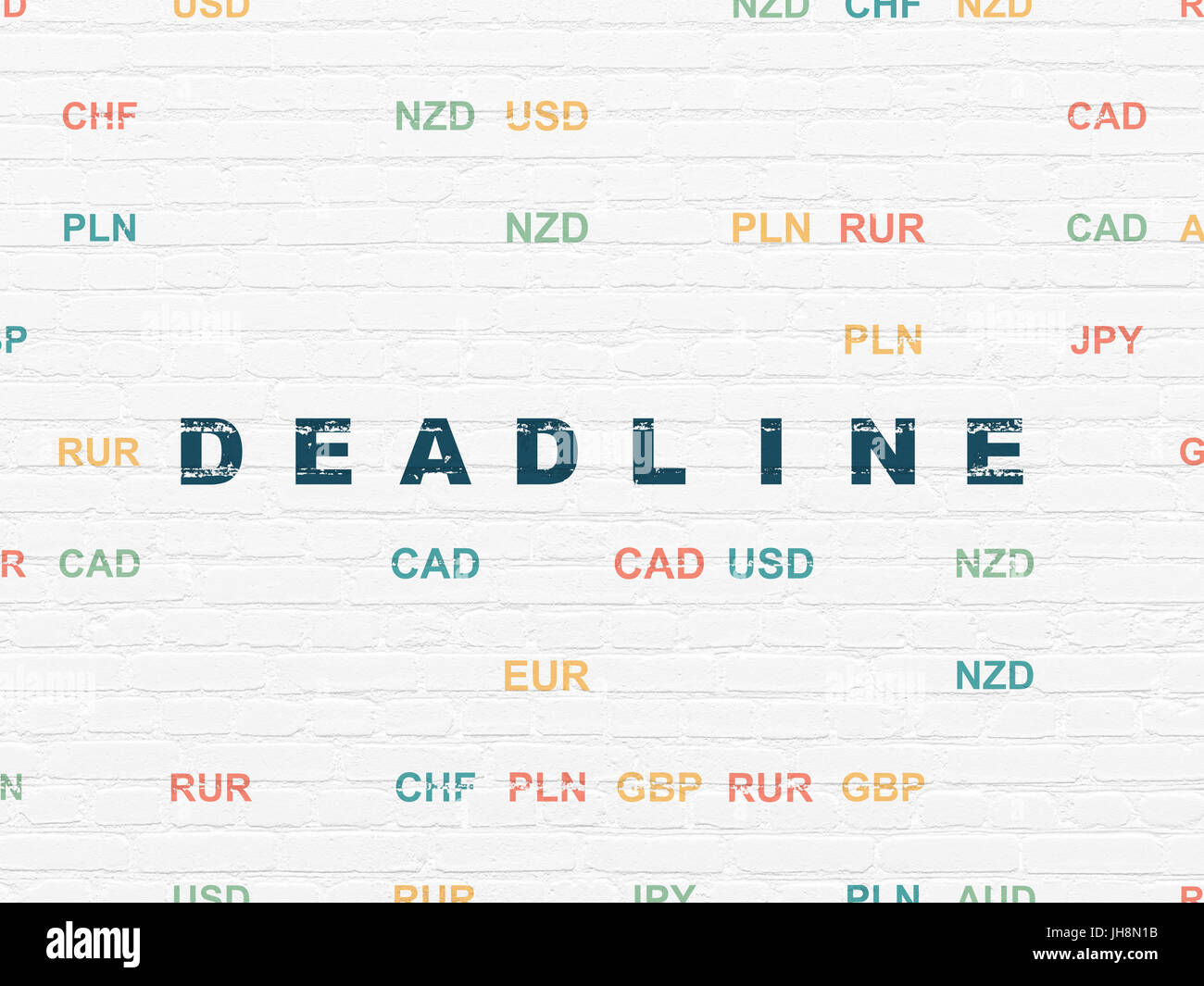 Business concept: Deadline on wall background Stock Photo - Alamy