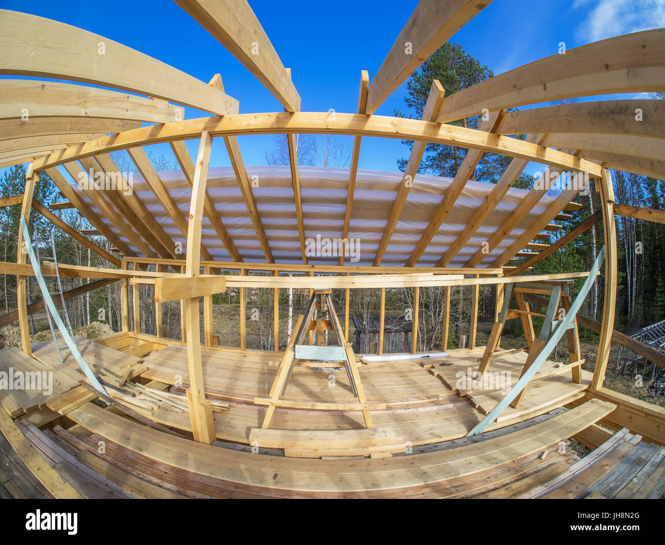 Construction of a frame house Stock Photo - Alamy
