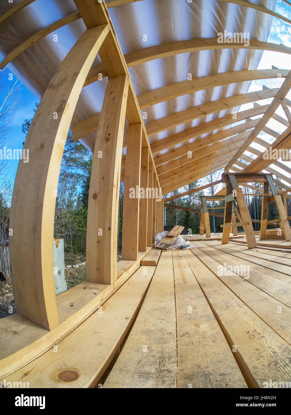 Construction of a frame house Stock Photo - Alamy