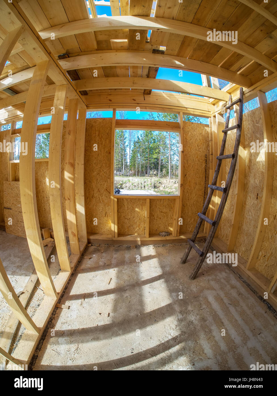 Construction of a frame house Stock Photo - Alamy