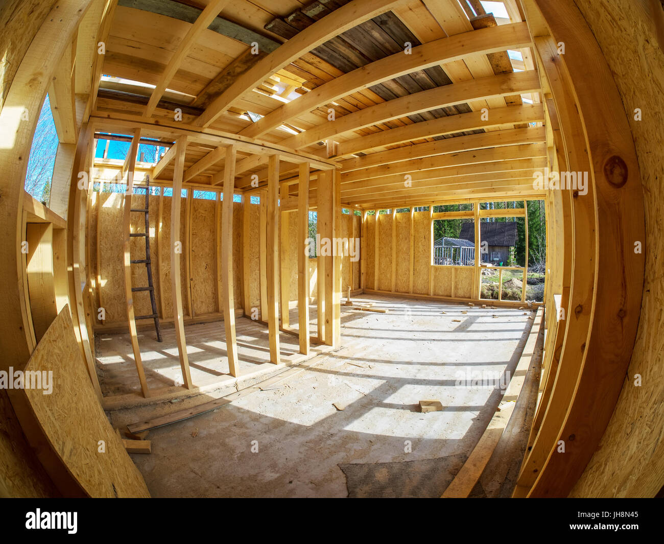 Construction of a frame house Stock Photo - Alamy