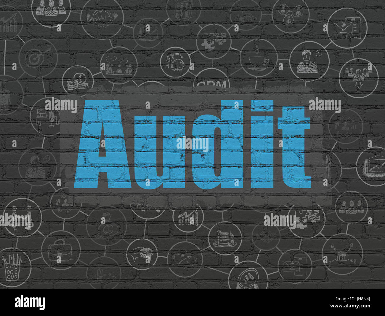 Finance concept: Audit on wall background Stock Photo - Alamy