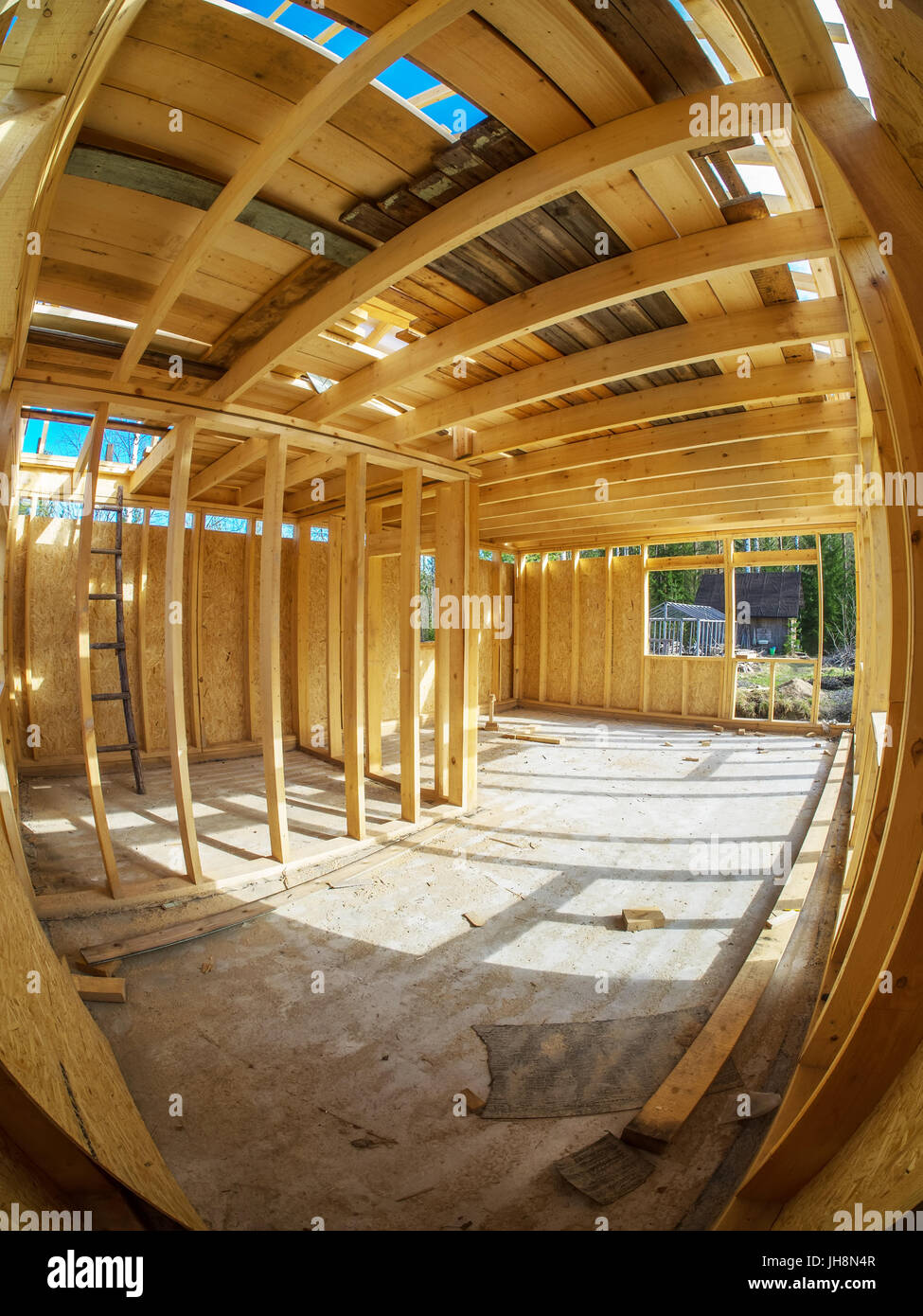 Construction of a frame house Stock Photo - Alamy