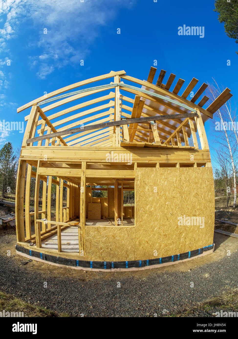 Construction of a frame house Stock Photo - Alamy