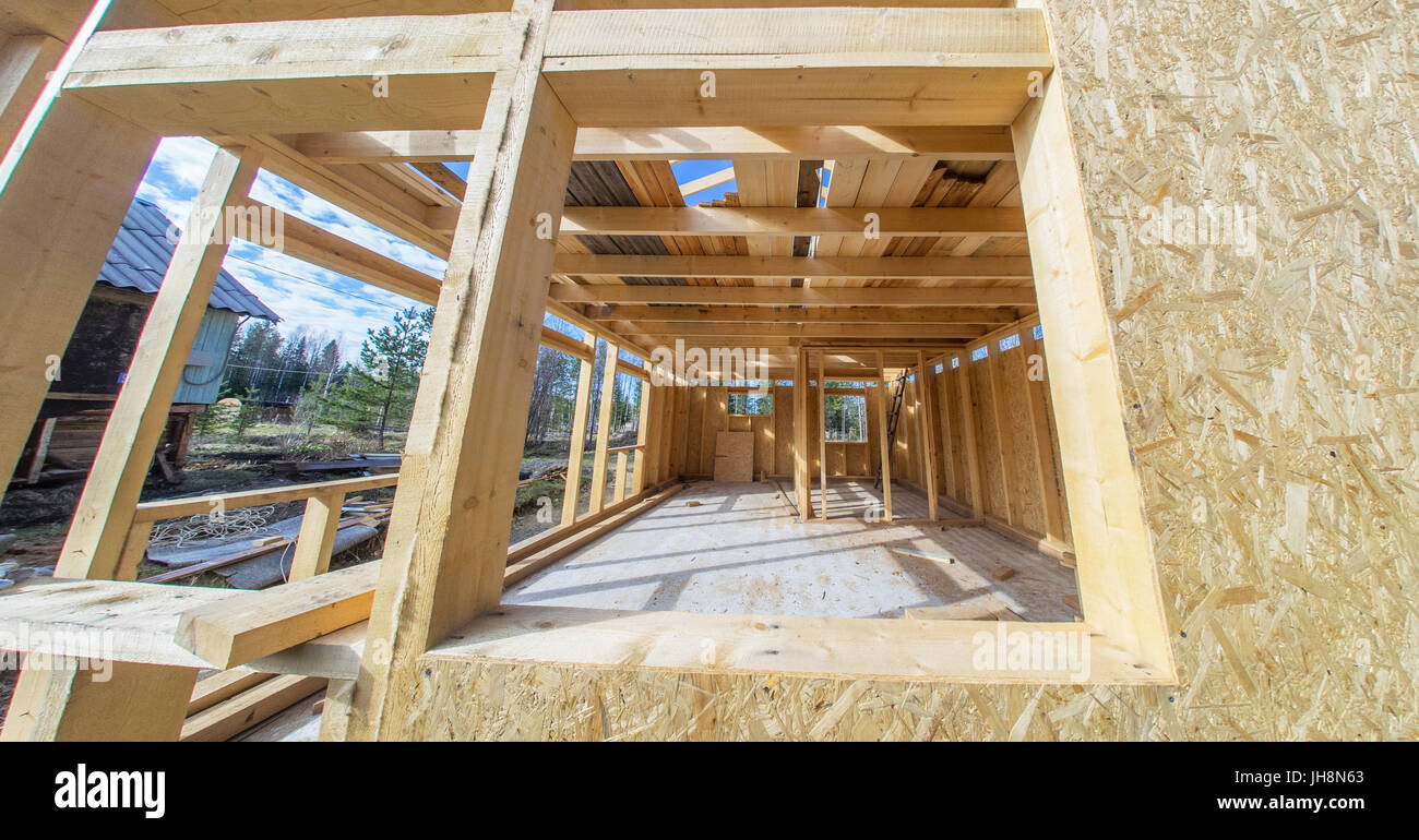 Construction of a frame house Stock Photo - Alamy